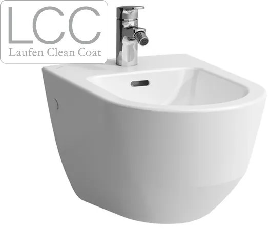 Laufen Pro bidet závěsný 53 cm kapotovaný s otvorem pro baterii, s postranními otvory, bílý+LCC, Laufen