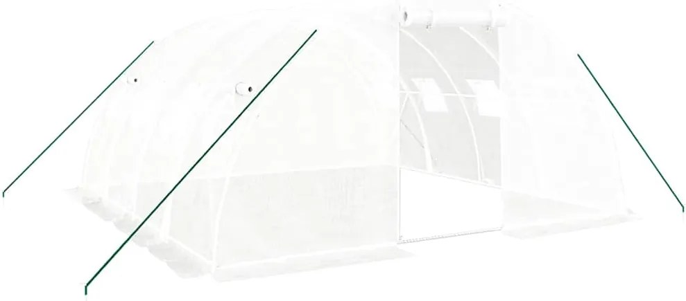 Skleník s ocelovým rámem bílý 16 m² 4x4x2 m 3188072