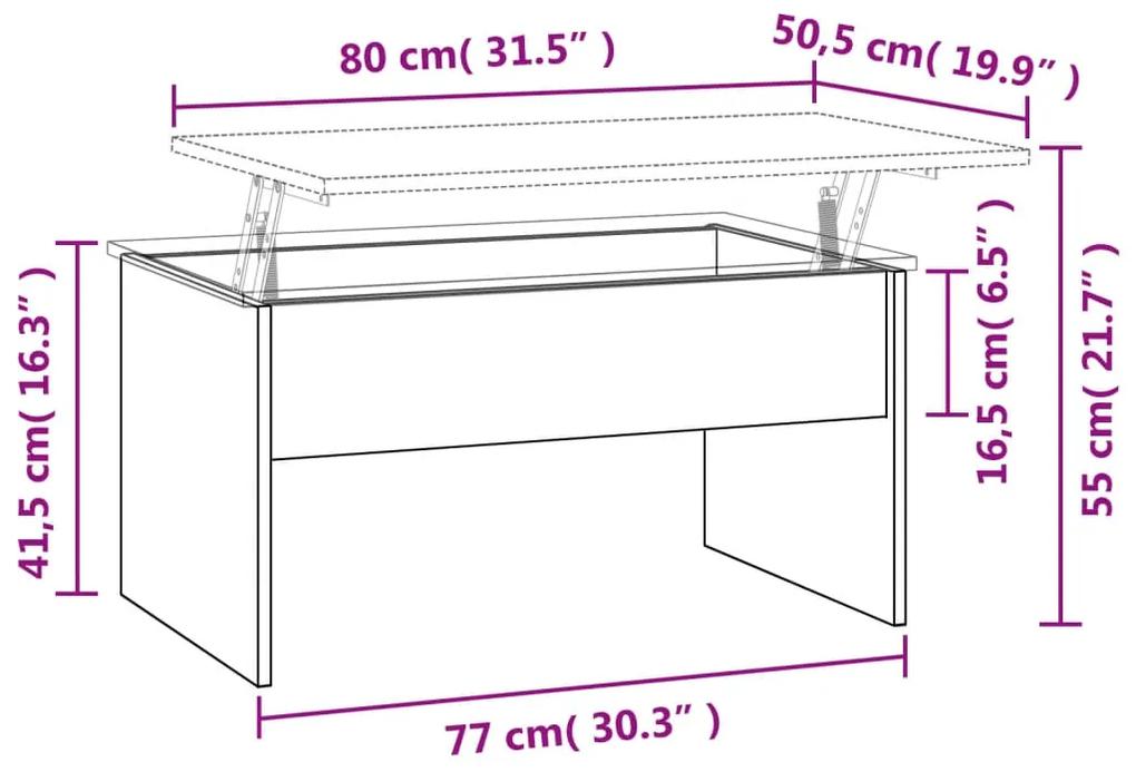 Konferenční stolek dub sonoma 80x50,5x41,5 cm kompozitní dřevo - Default Title