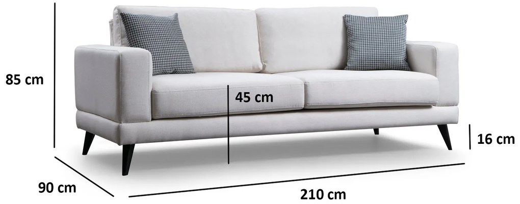 Hanah Home Třímístná pohovka NORDIC béžová 560ARE1318