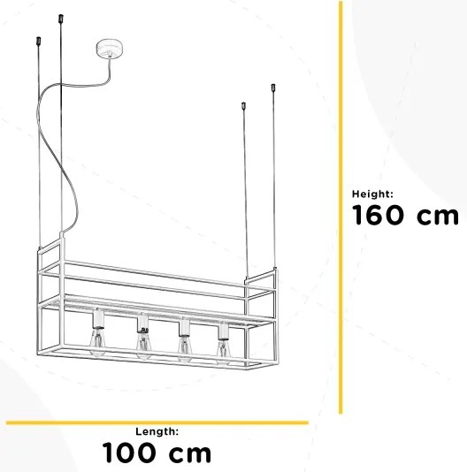 ONLI - Lustr na lanku s poličkou JEFFER 4xE27/22W/230V bílá