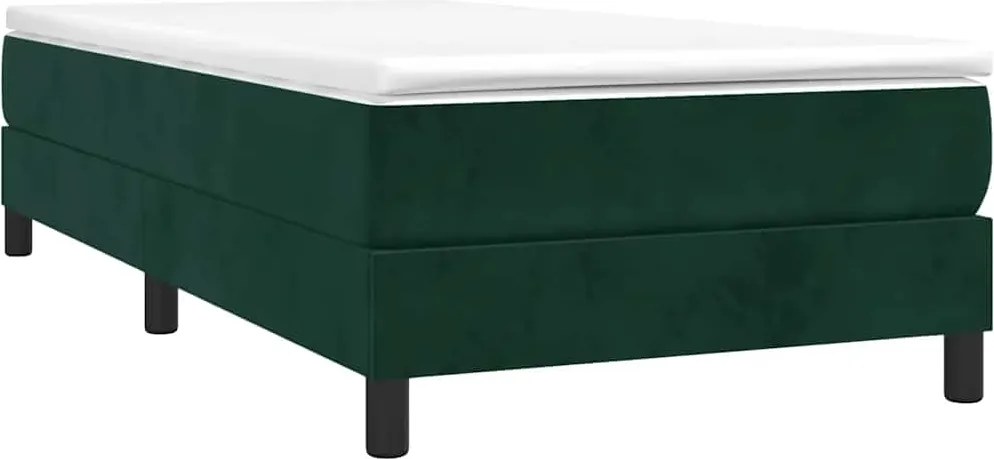 Box spring postel s matrací tmavě zelená 80 x 200 cm samet 3144300