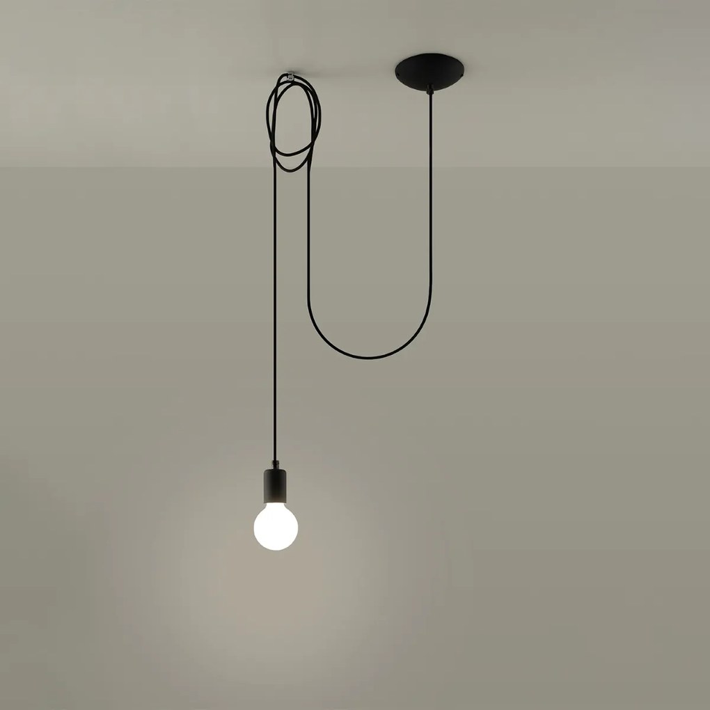 Sollux Lighting Závěsné svítidlo EDISON 1 černé