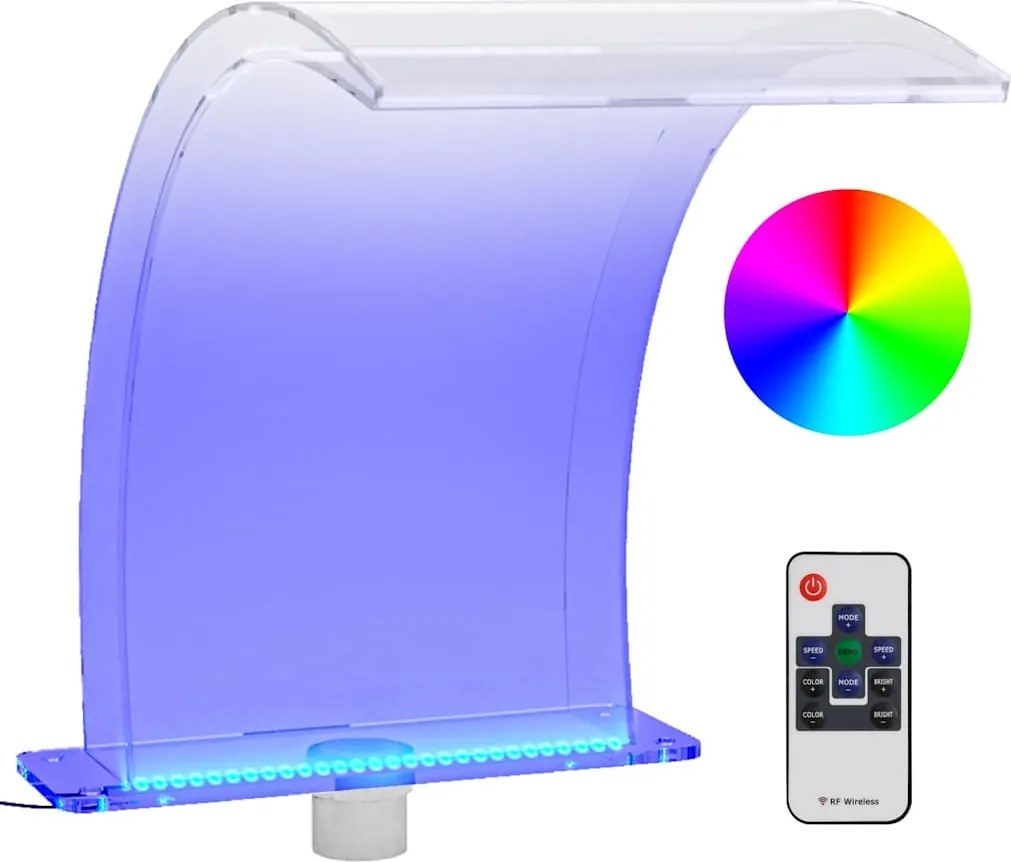 Bazénová fontána s RGB LED osvětlením akryl 50 cm 151407