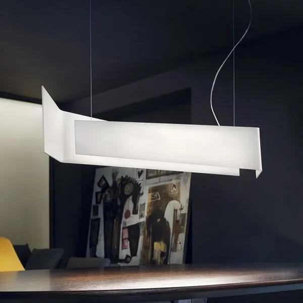 Quadrifoglio Group K16SPE0L00-007 Sveva, designové svítidlo nad jídelní stůl z bílého kovu, 36W LED 3000K stmívatelné DALI, délka 105cm