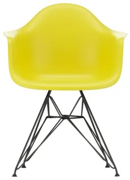 Eames Plastic Armchair DAR černě lakovaná žlutá bílé na tvrdou podlahu Vitra