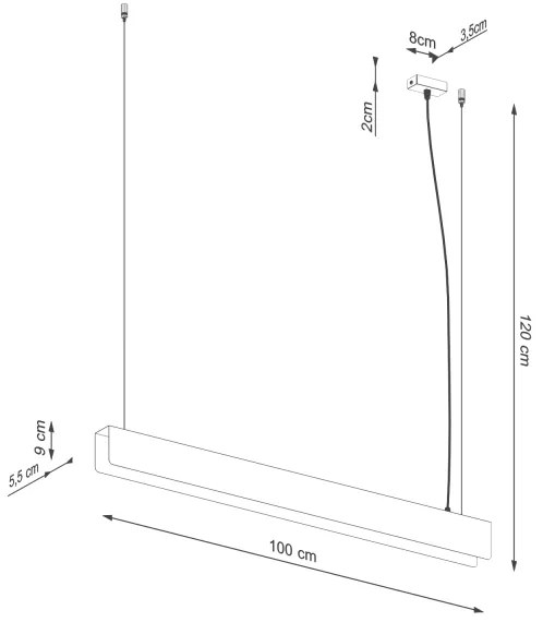 Sollux SL.1396 - LED Lustr na lanku SPARK 1xG13/8,5W/230V zlatá