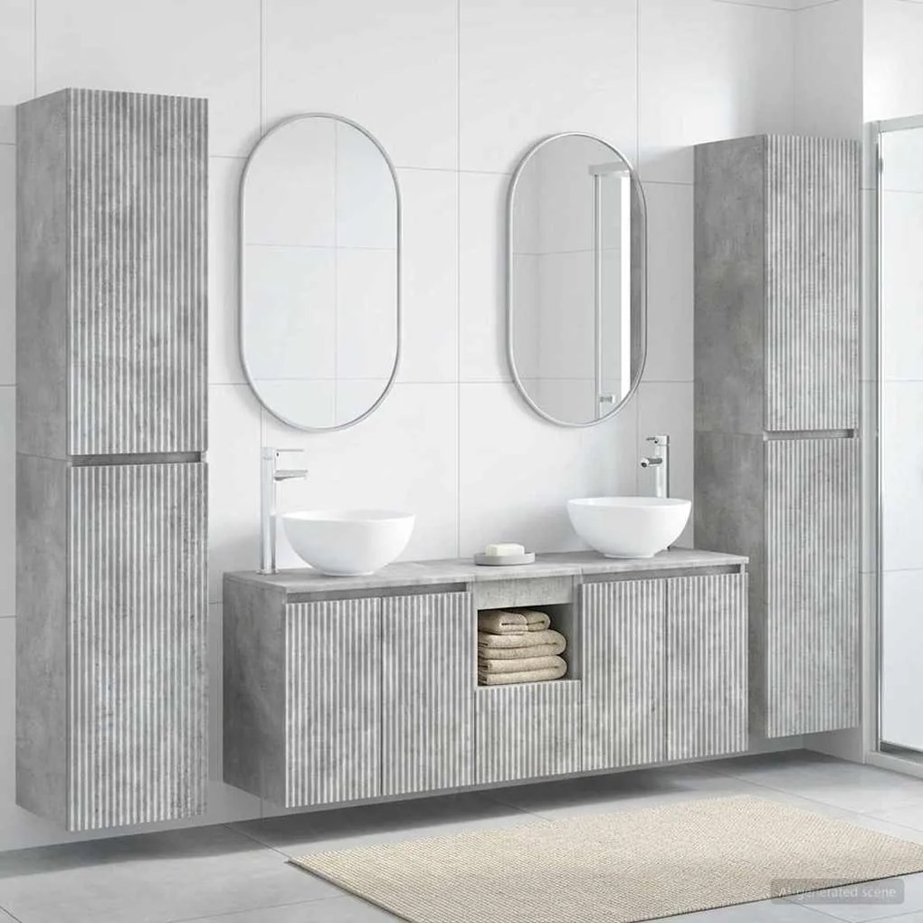 Sada koupelnového nábytku 5 ks Betonově šedá 33 x 34,5 x 160 cm 3406026