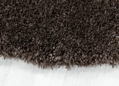 Koberce Breno Kusový koberec FLUFFY kruh 3500 Brown, Hnědá, 120 x 120 cm