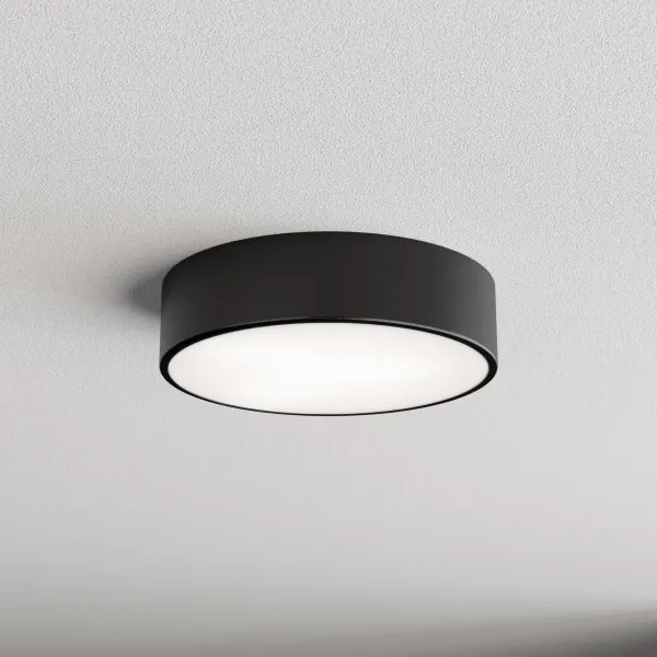 Koupelnové stropní svítidlo se senzorem CLEO 2xE27/24W/230V pr. 30 cm černá IP54