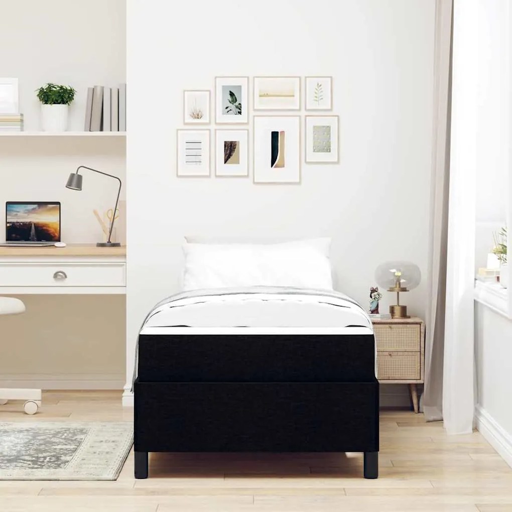 Postel s boxspringem Černá 90 x 200 cm textil 3398831