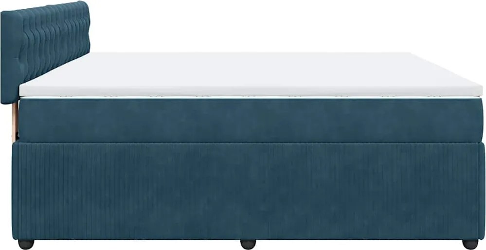 Box spring postel s matrací modrá 180 x 200 cm samet 3290116