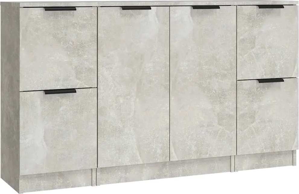 Příborníky 3 ks betonově šedé kompozitní dřevo 3115847