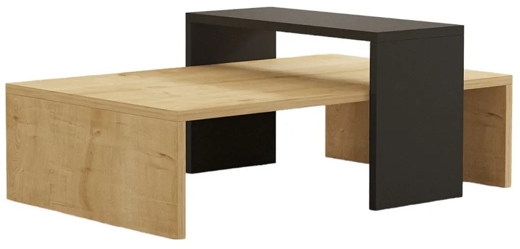 Designový konferenční stolek Questa 80 cm dub / antracitový