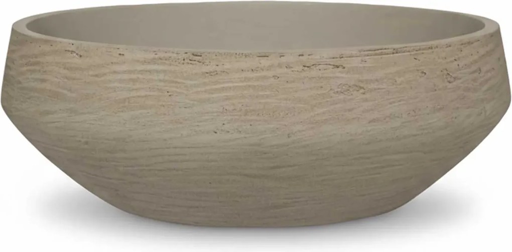 Dekorační mísa SKRELLE, vláknocement, 36x13 cm, béžová