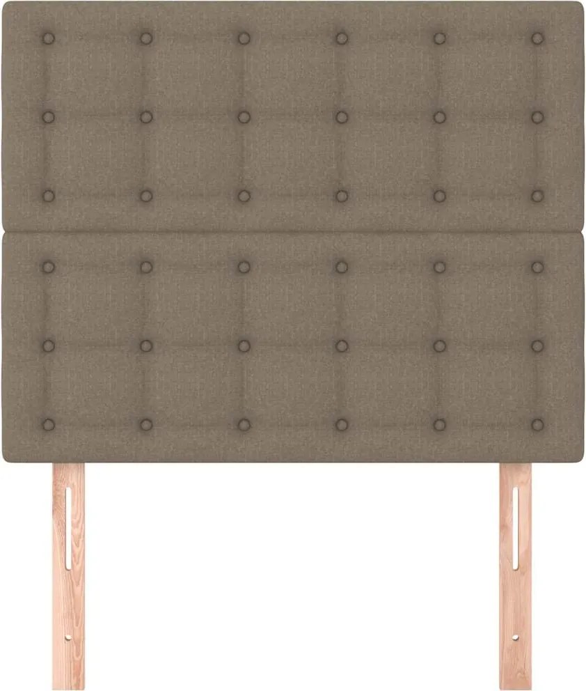 Čelo postele béžové 80x5x118/128 cm látkové 3116744