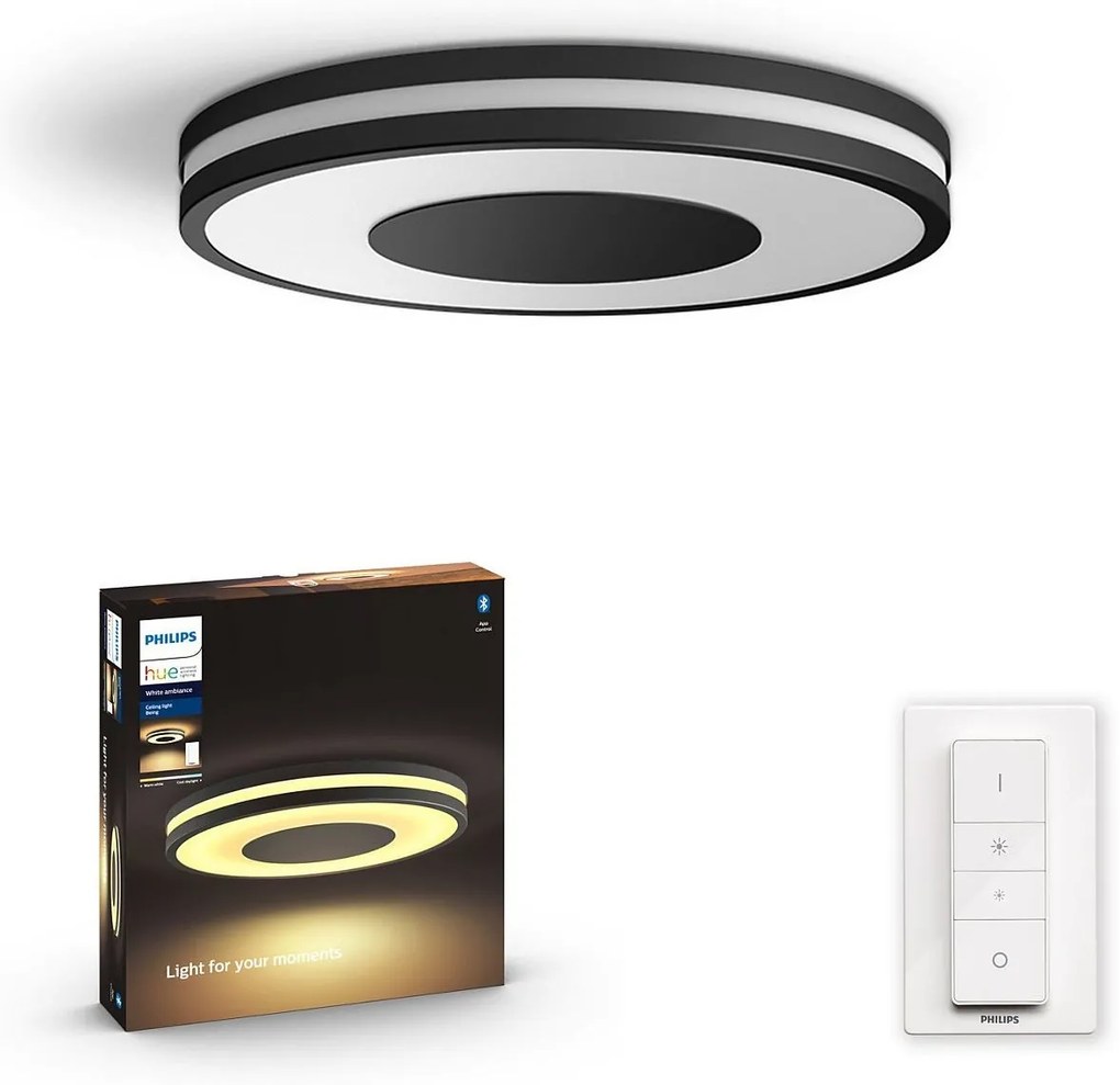 Stropní světlo philips hue white ambiance being hue ceiling lamp black 1x27w 24v