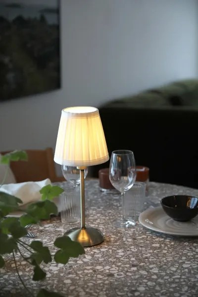 Markslöjd 109126 - LED Stm. nab. stolní lampa ANNO 1xE14/2W/2000 mAh bílá/mosaz