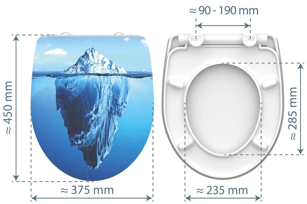 Eisl Sanitär WC prkénko Duroplast Soft Close Iceberg High Gloss 82579