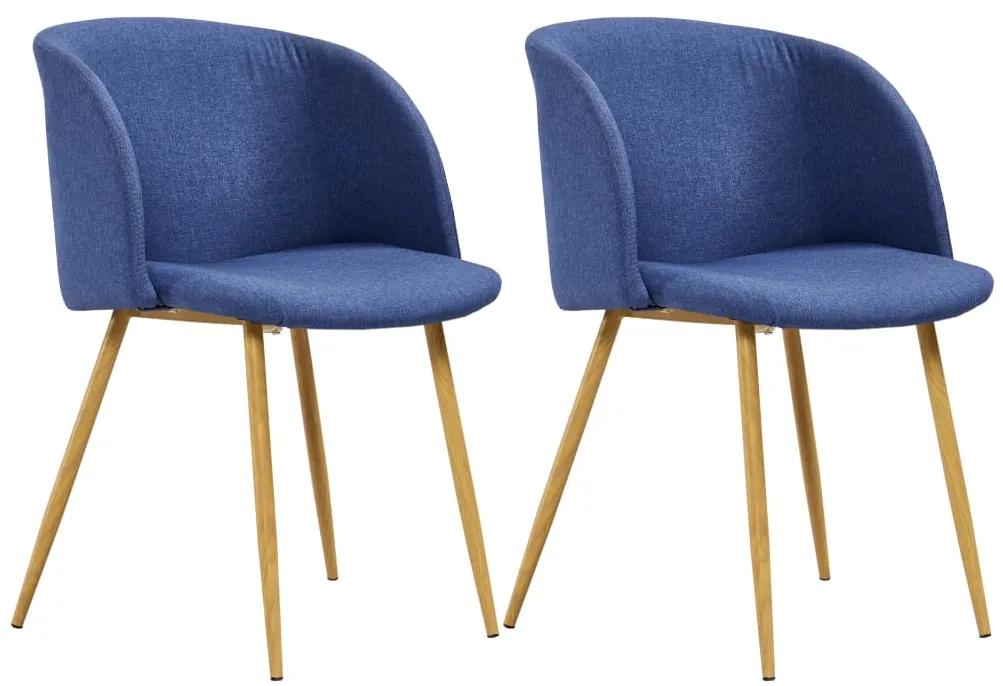 282601 vidaXL Jídelní židle 2 ks modré textil