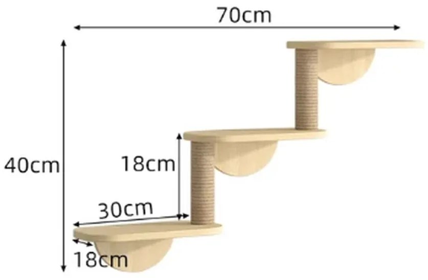 Designový a velmi kvalitní nástěnný nábytek pro kočky z masivu Varianta: tree Layers Ladder