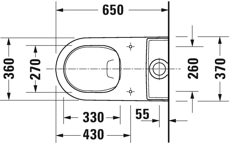 Duravit White Tulip - Stojící WC 650x370 mm, Rimless, bílá 2197090000