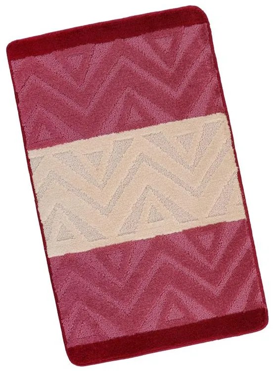 Koupelnová předložka BANY 60x100 cm Chevron burgundy