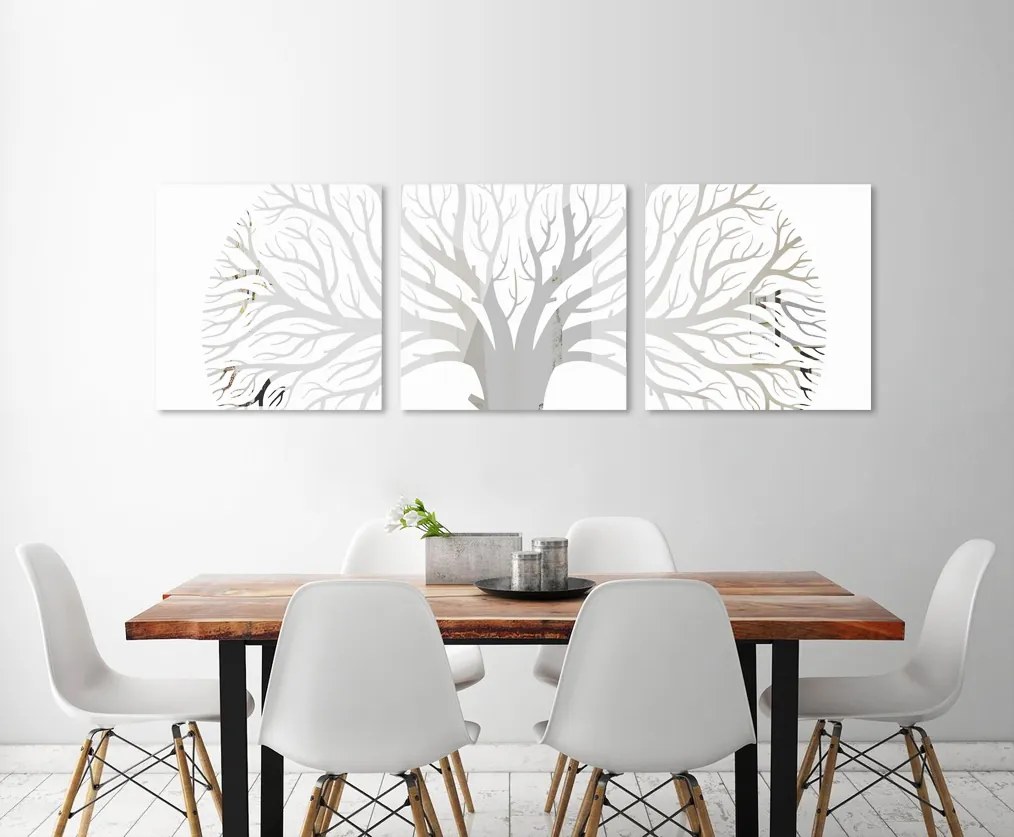 Obraz Bílý Strom na zrcadle Mirrora 47 - 50x150 cm