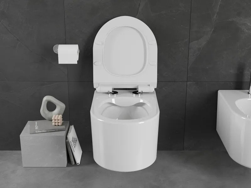 Mexen Sofia WC mísa Rimless s pomalu padajícím prkénkem slim, duroplast, bílý lesk - 30540100