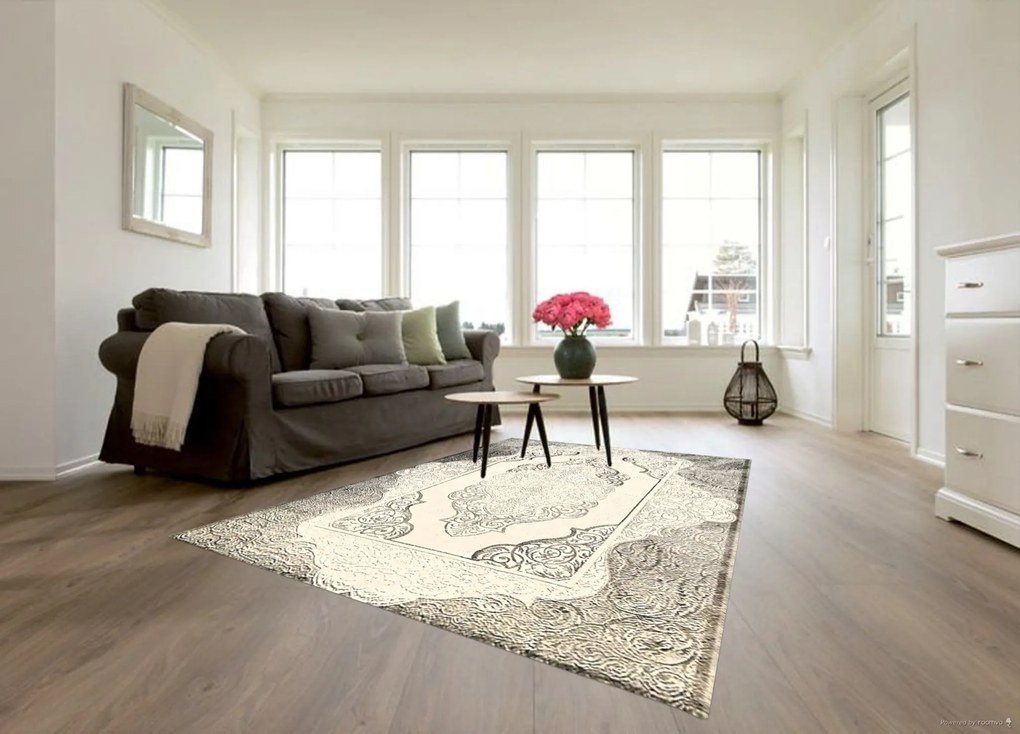 Berfin Dywany, Kusový koberec Dizayn 7417 Grey, 200x290, šedá, ložnice