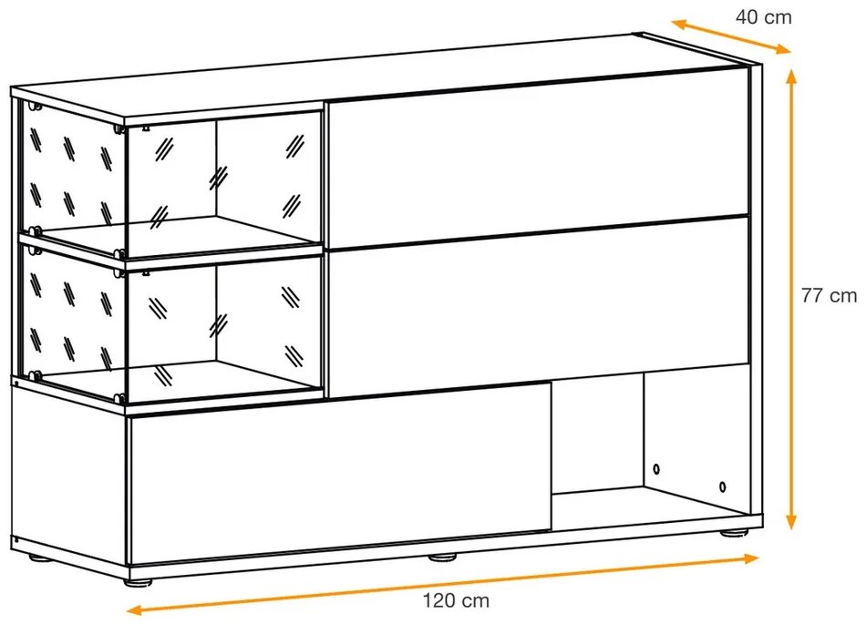 Casarredo Komoda VARECIA antracit/dub wotan