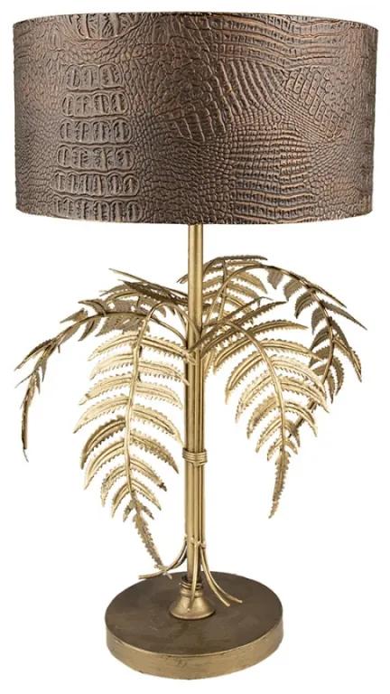 Bronzová antik stolní lampa s listy Georges – 30x53 cm