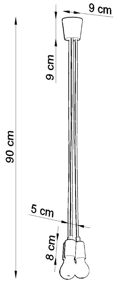 Závěsné svítidlo Diego 3, žluté tělo svítidla