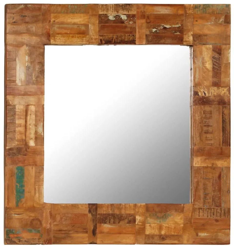 Nástěnné zrcadlo masivní recyklované dřevo 60 x 60 cm - Default Title