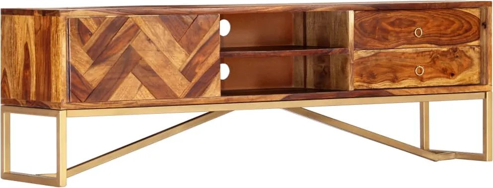 TV stolek 140 x 30 x 45 cm masivní akáciové dřevo 247998