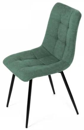 Jídelní židle zelená látka černé kovové nohy DCL-193 GRN2