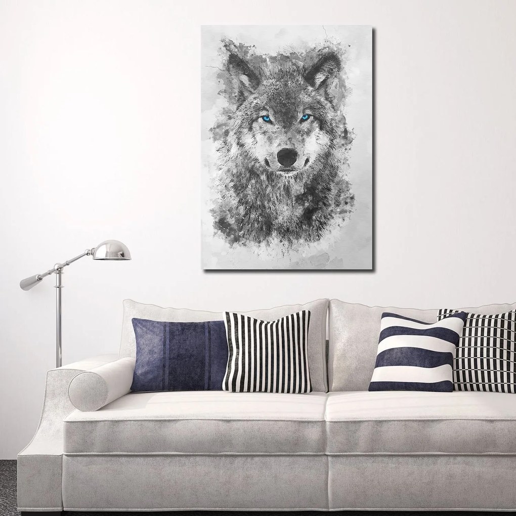 Gario Obraz na plátně Vlk s modrýma očima - SyanArt Rozměry: 40 x 60 cm