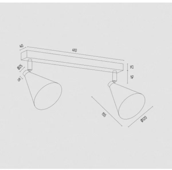 Argon 7147 - Bodové svítidlo LUCINDA 2xE14/7W/230V černá/zlatá
