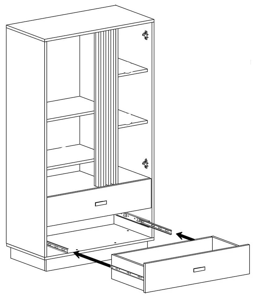 Obývací stěna ALLMO | sestava A | 6 dílů | dub estana/antracit