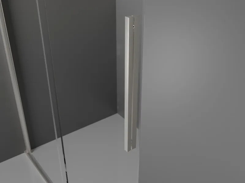 Mexen Velar, sprchový kout s posuvnými dveřmi 130 x 75 cm, 8mm sklo námraza, broušená ocel, 871-130-075-31-97