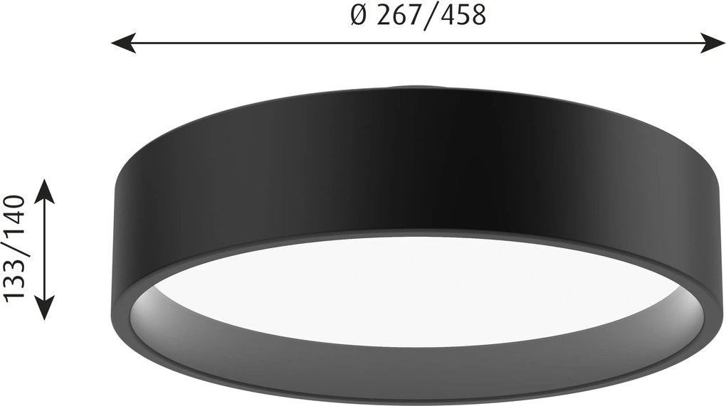 Stropní svítidlo Circle Surface LED 3000K 26,7 cm průhledná bílá