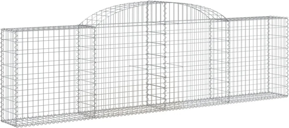 Klenuté gabionové koše 4 ks 300x30x80/100 cm pozinkované železo 3146505