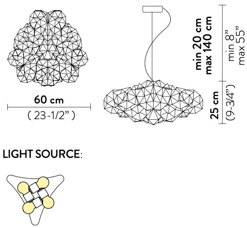 Slamp Závěsné svítidlo DRUSA Barva: sametová