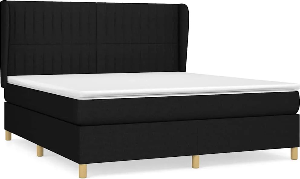 Box spring postel s matrací černá 180x200 cm textil 3128703