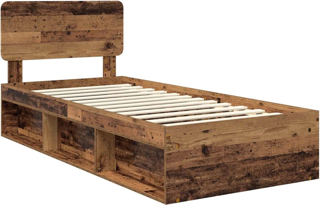Rám postele Staré dřevo 100 x 200 cm Masivní borové dřevo 3412121