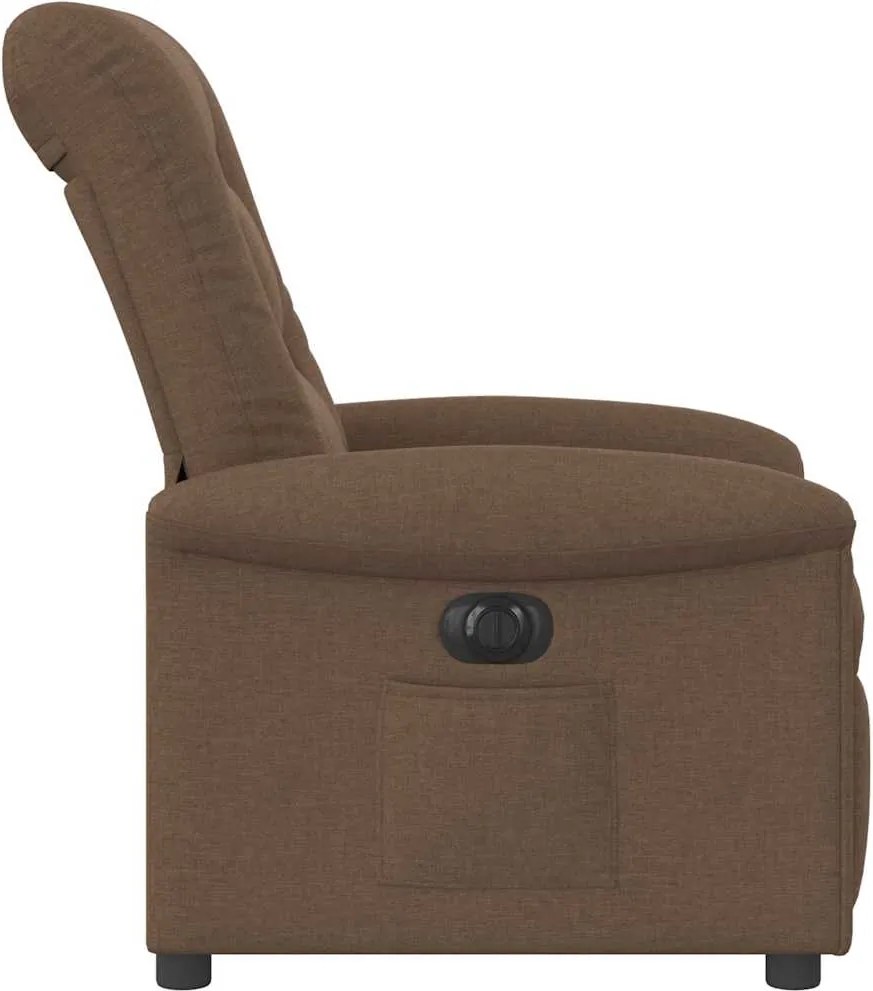 Elektrické polohovací křeslo hnědé textil 3303238