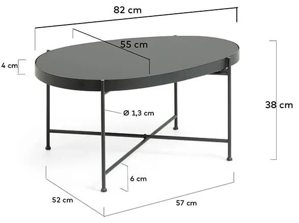 Konferenční stolek marsh 82 x 55 černý MUZZA