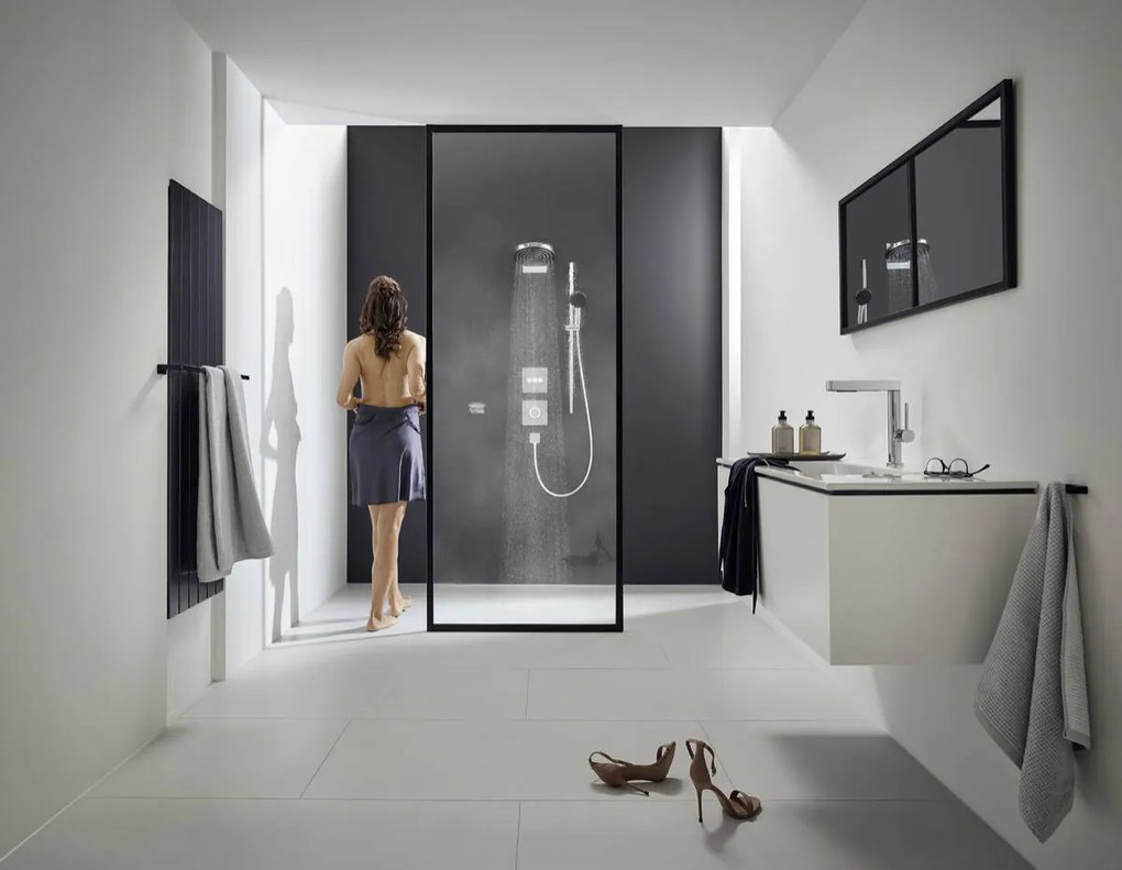 Hansgrohe Finoris, umyvadlová baterie 230, s výpustí Push-Open a výsuvnou sprškou, EcoSmart, chromová, 76063000