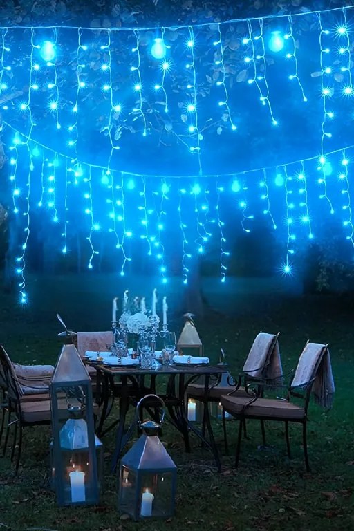 Vánoční světýlka LED záclona FLASH modrá 500 LED