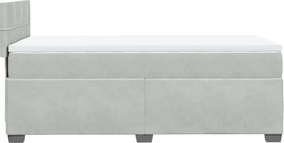 Box spring postel s matrací světle šedá 80 x 200 cm samet 3288462